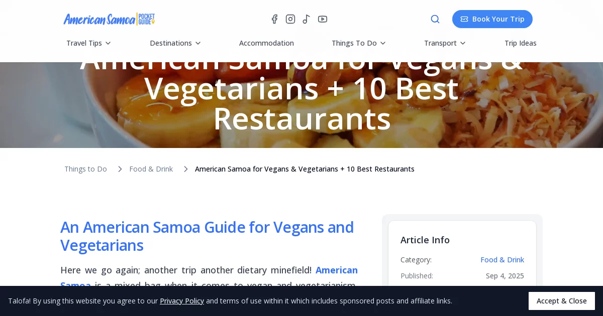 American Samoa for Vegans & Vegetarians + 9 Best Restaurants | American ...