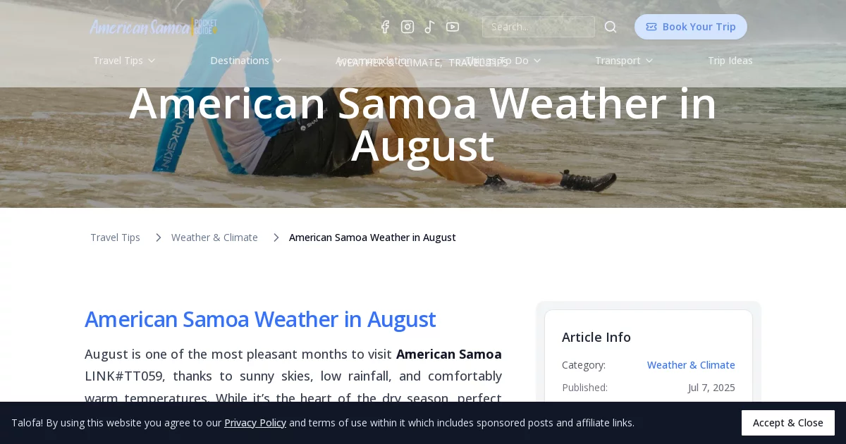American Samoa Weather in August | American Samoa Pocket Guide