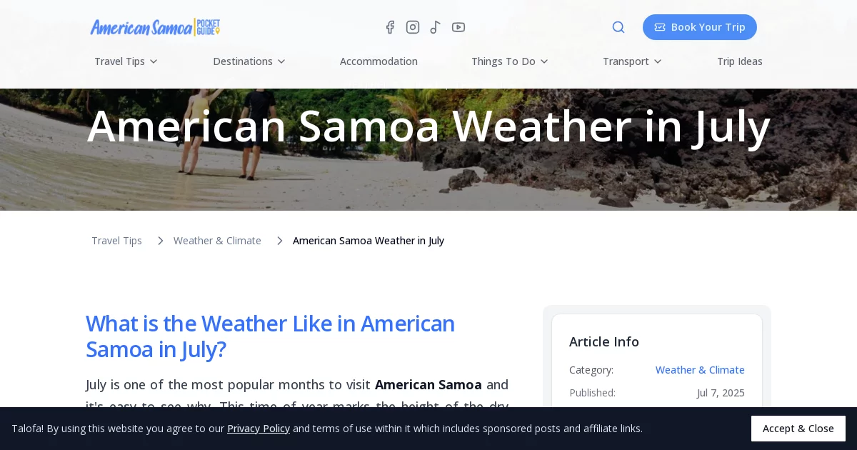 American Samoa Weather in July | American Samoa Pocket Guide