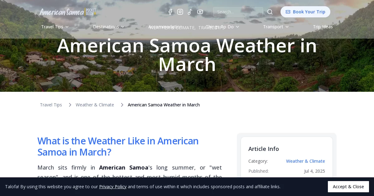American Samoa Weather in March | American Samoa Pocket Guide