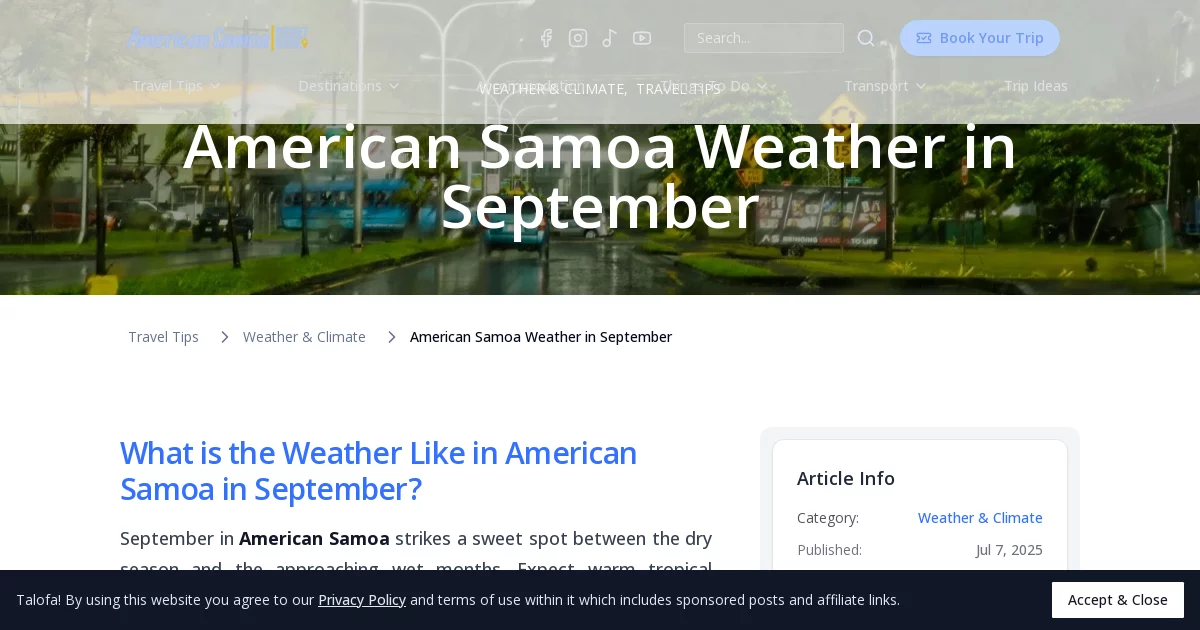American Samoa Weather in September | American Samoa Pocket Guide