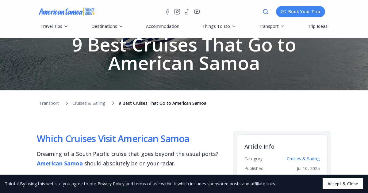 10 Best Cruises that Go to American Samoa | American Samoa Pocket Guide