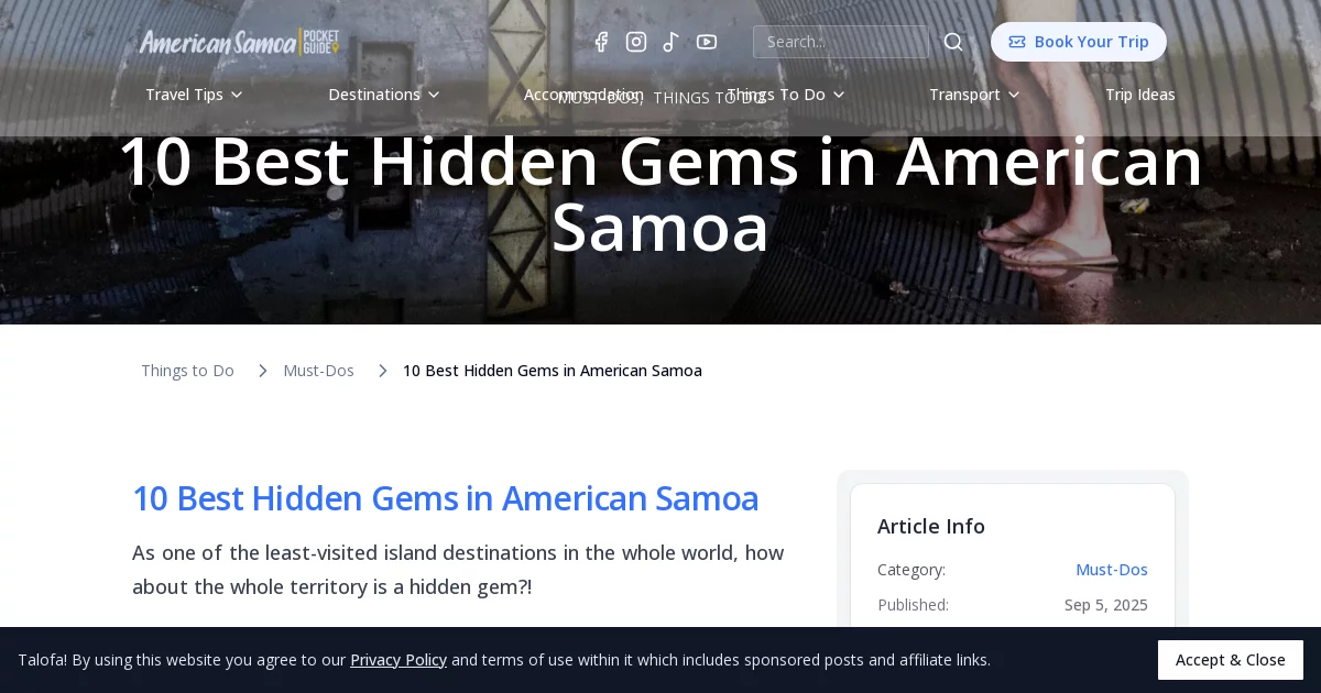 10 Best Hidden Gems in American Samoa | American Samoa Pocket Guide