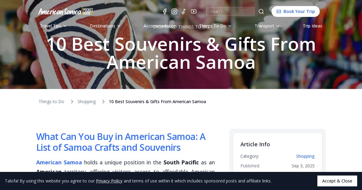 10 Best Souvenirs & Gifts From American Samoa | American Samoa Pocket Guide