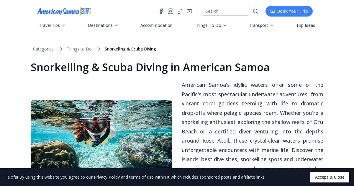 Snorkelling & Diving on American Samoa's Top Travel Guide