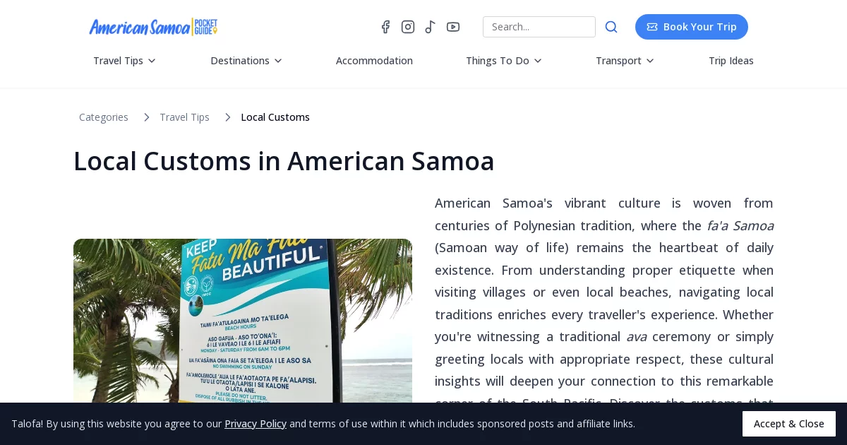 Local Customs on American Samoa's Largest Travel Guide