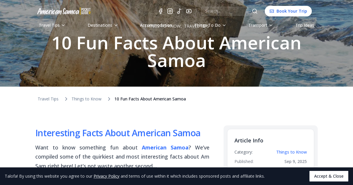 10 Fun Facts About American Samoa | American Samoa Pocket Guide