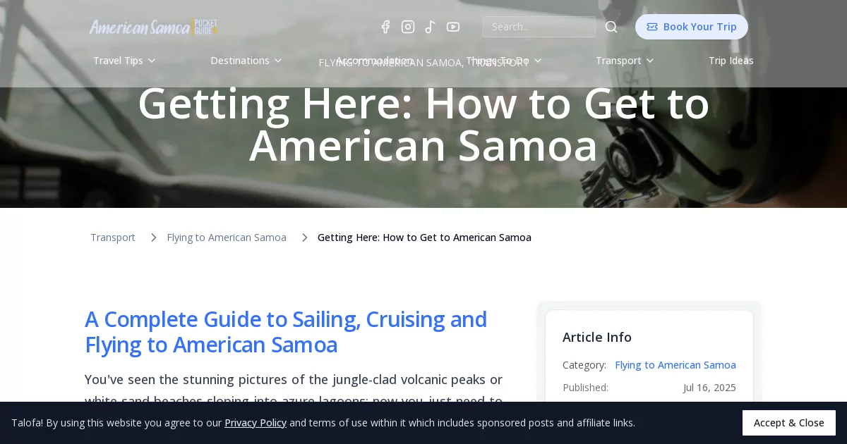 Getting Here: How to Get to American Samoa [2026] | American Samoa ...