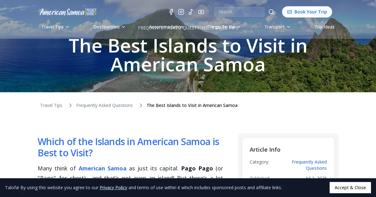 The Best Islands to Visit in American Samoa | American Samoa Pocket Guide