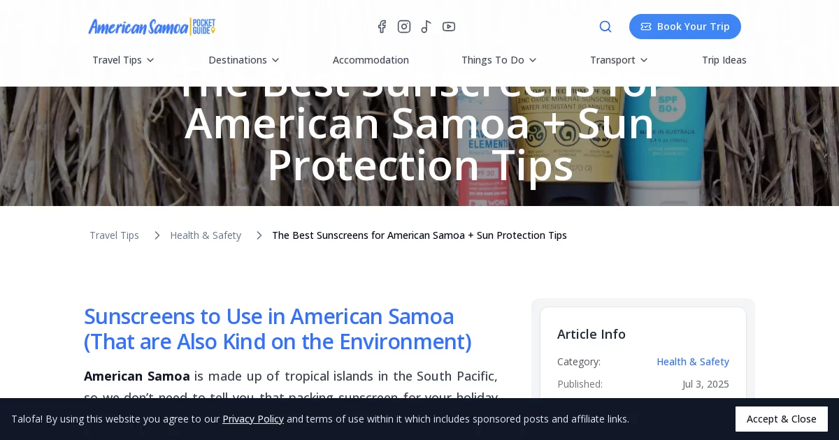 The Best Sunscreens for American Samoa + Sun Protection Tips | American ...