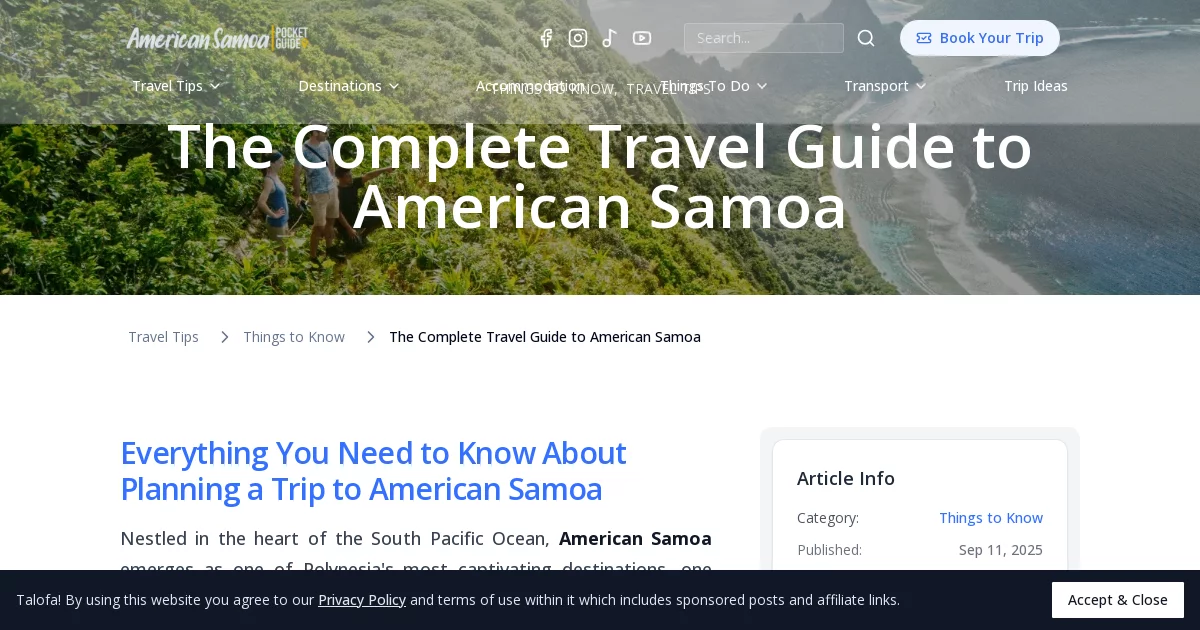 The Complete Travel Guide to American Samoa | American Samoa Pocket Guide