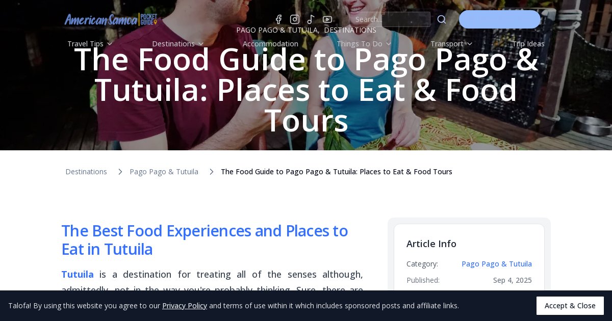 The Food Guide to Pago Pago & Tutuila: Places to Eat & Food Tours [2026 ...