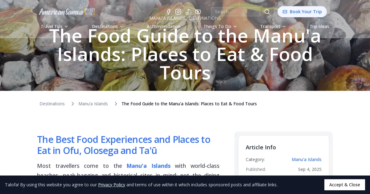 The Food Guide to the Manu'a Islands: Places to Eat & Food Tours ...