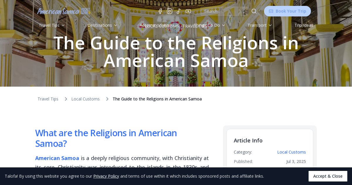 The Guide to the Religions in American Samoa | American Samoa Pocket Guide