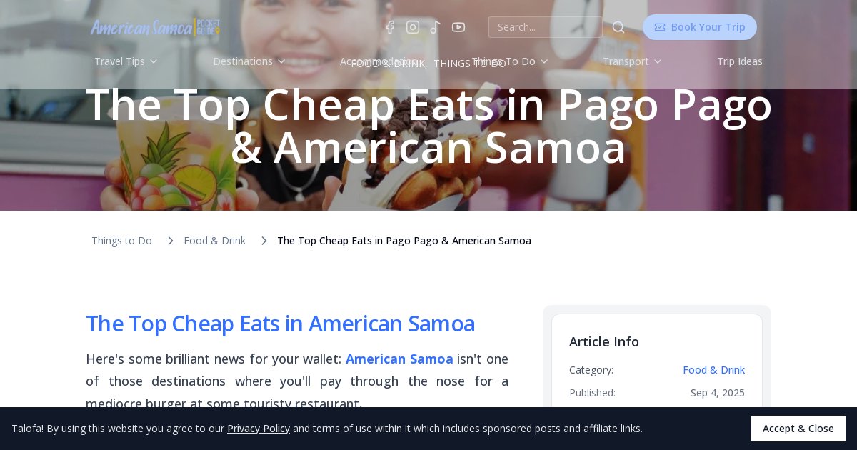 The Top Cheap Eats in Pago Pago & American Samoa [2026] | American ...
