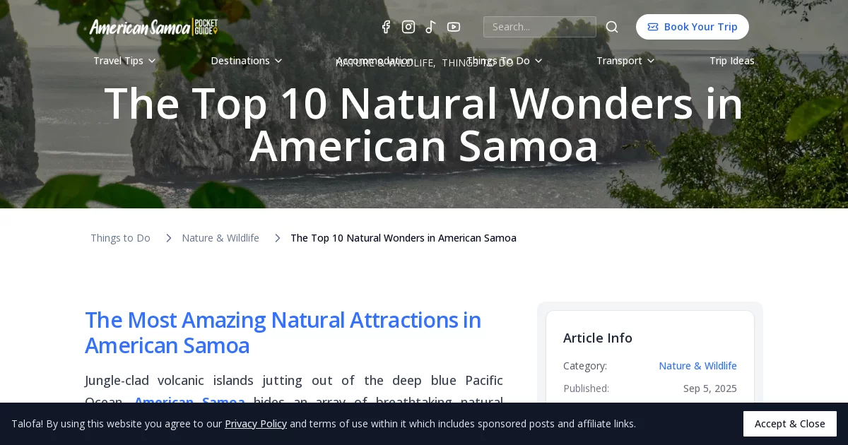 The Top 10 Natural Wonders in American Samoa | American Samoa Pocket Guide