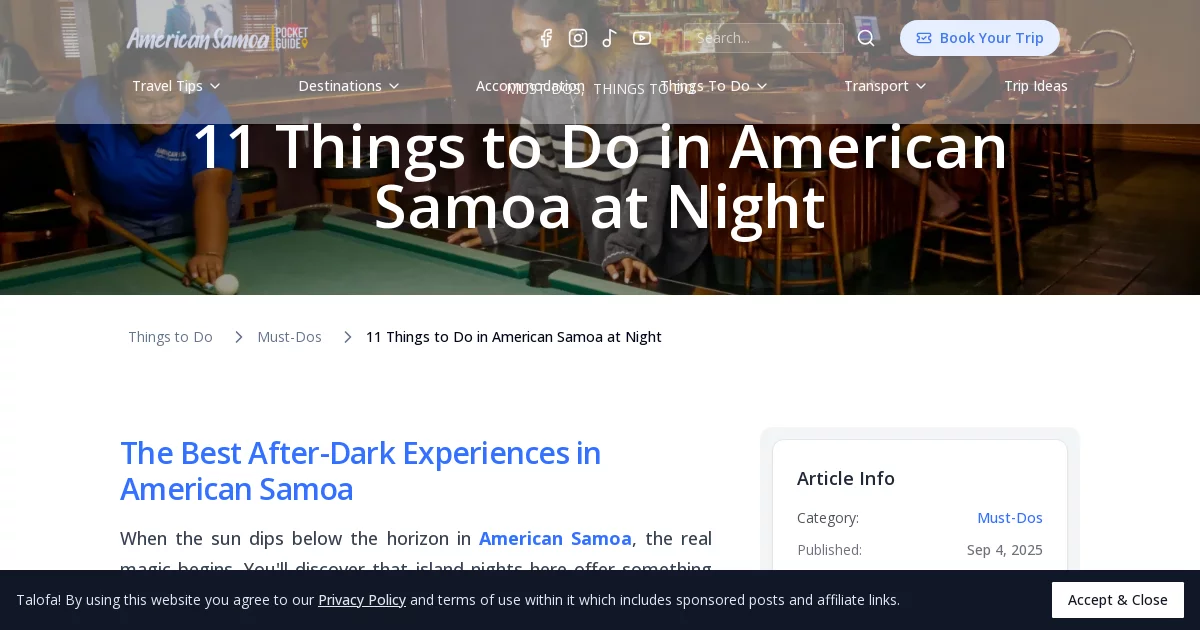 10 Things to Do in American Samoa at Night [2026] | American Samoa ...