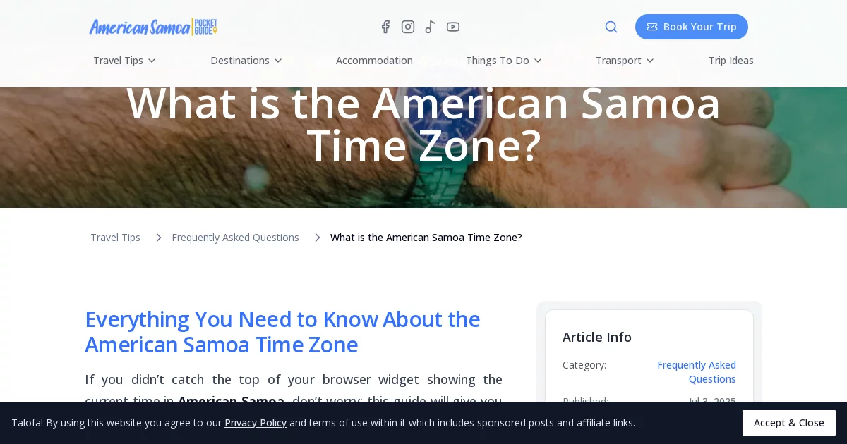 What is the American Samoa Time Zone? | American Samoa Pocket Guide