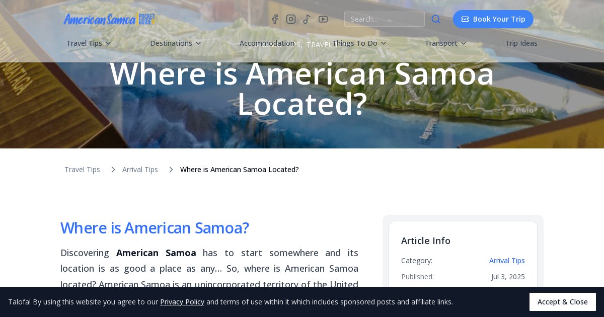 Where is American Samoa Located? | American Samoa Pocket Guide