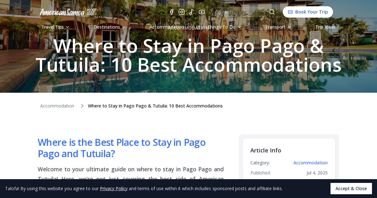 Where to Stay in Pago Pago & Tutuila: 10 Best Accommodations [2026 ...