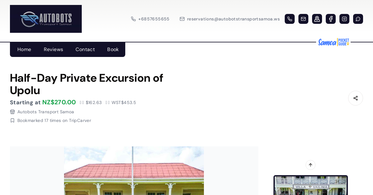 Half-Day Private Excursion of Upolu | Autobots Transport Samoa