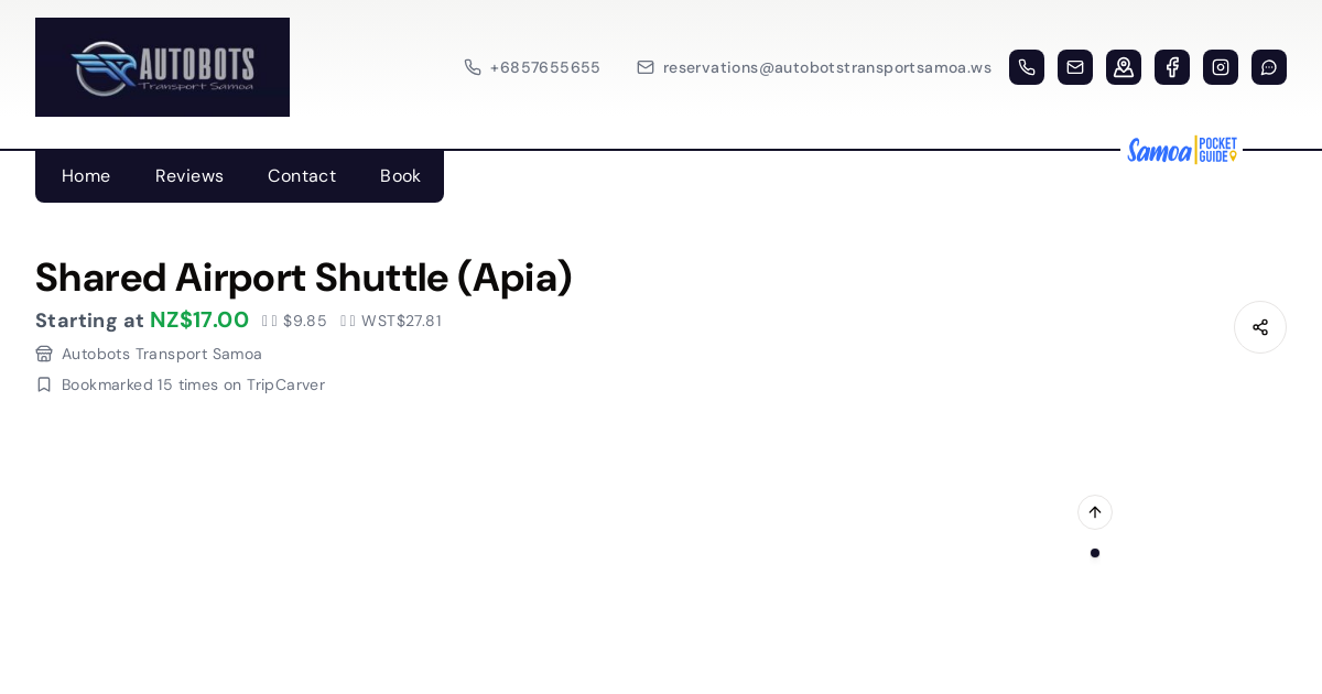 Shared Airport Shuttle (Apia) | Autobots Transport Samoa