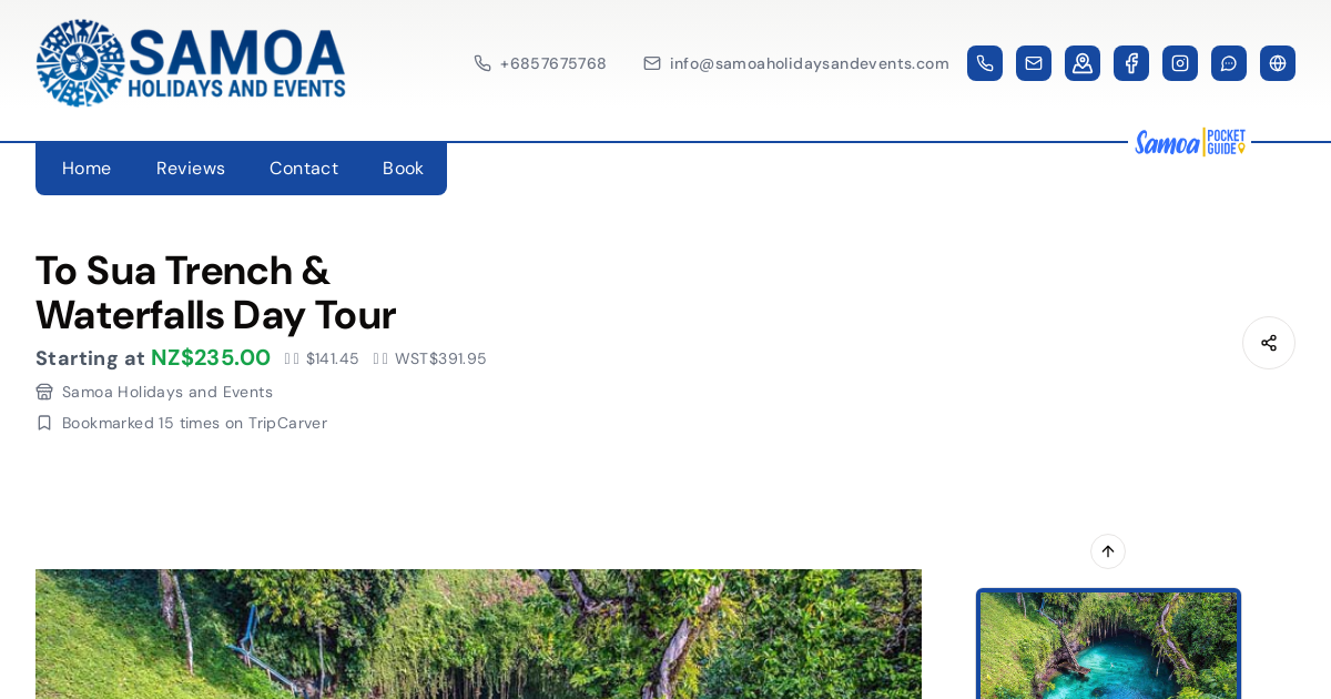 To Sua Trench & Waterfalls Day Tour | Samoa Holidays and Events