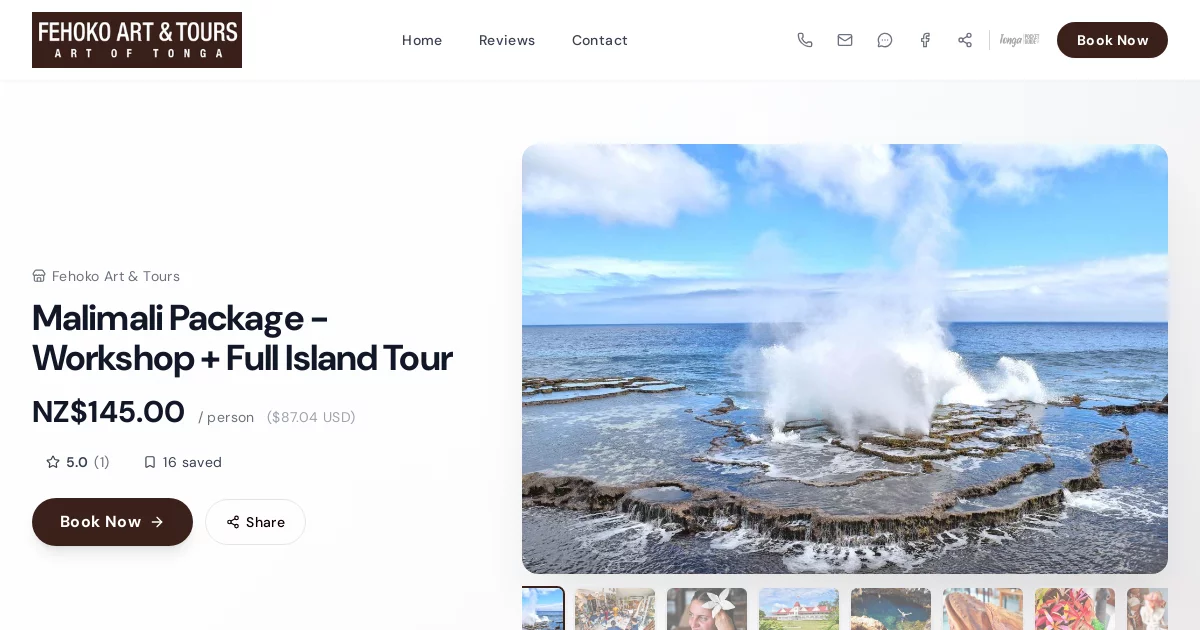 Malimali Package - Workshop + Full Island Tour | Fehoko Art & Tours