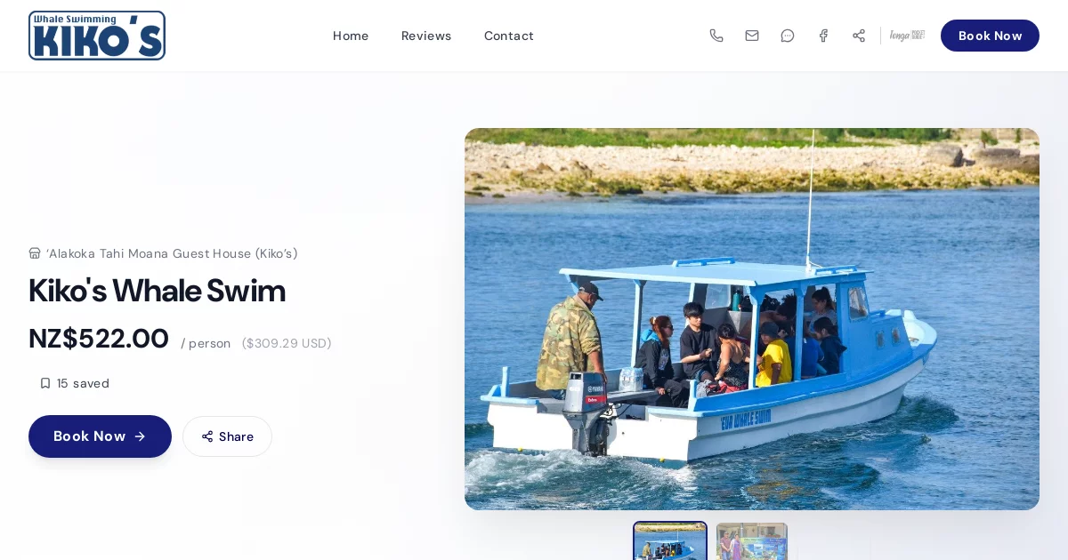 Kiko's Whale Swim | ‘Alakoka Tahi Moana Guest House (Kiko’s)