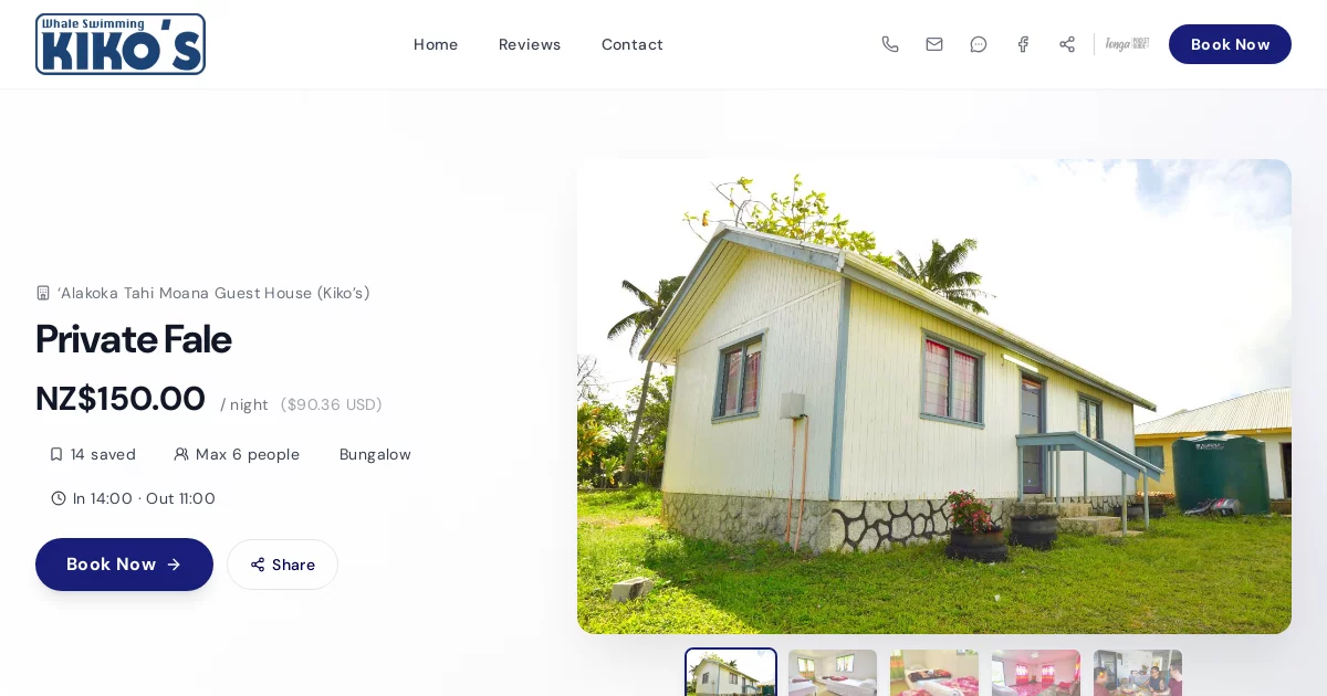 Private Fale | ‘Alakoka Tahi Moana Guest House (Kiko’s)
