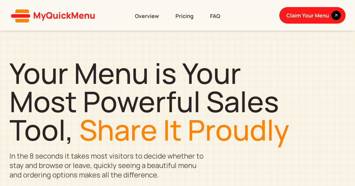 MyQuickMenu - Get Your Menu Online Fast